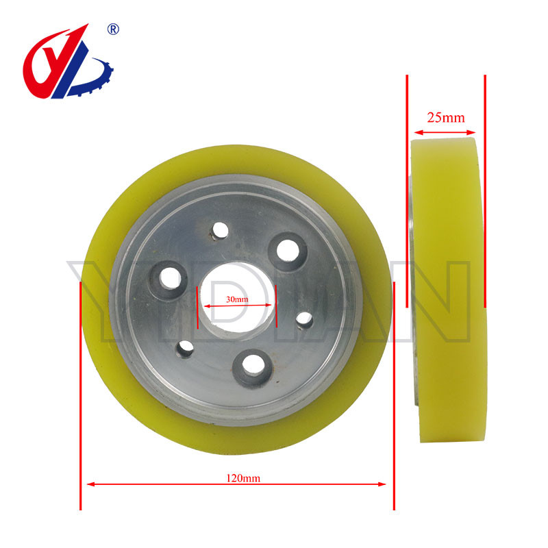 120*30*25mm PU Feeding Roller With Six Holes For Woodworking Four Sides ...