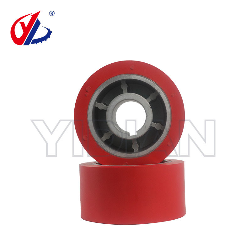 Four Sided Wood Planer Rubber Feeding Wheel - Red Feed Roller With Keyway